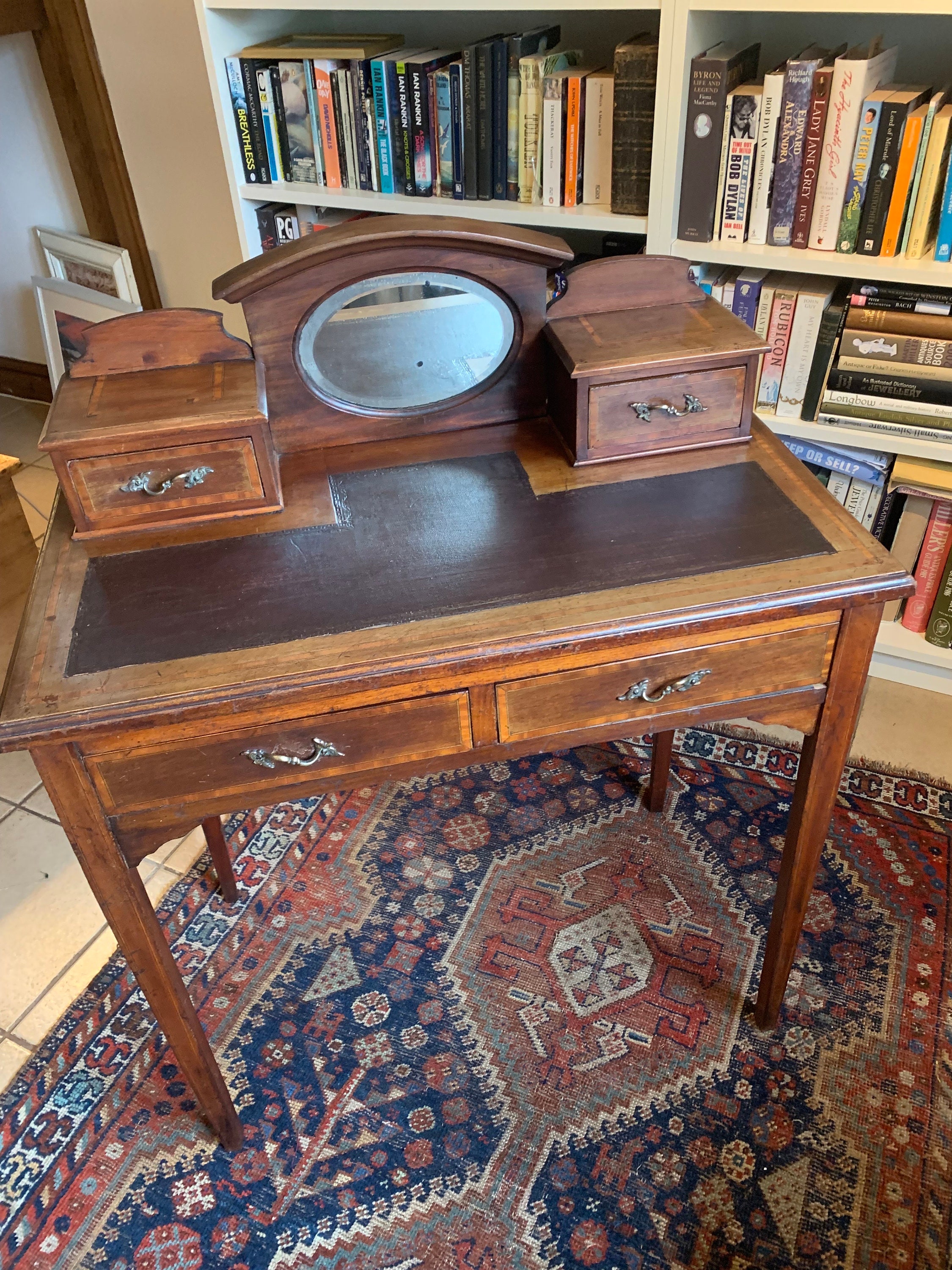 An Inlaid Mahogany Edwardian Writing Table or Desk - Etsy UK
