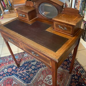 An Inlaid Mahogany Edwardian Writing Table or Desk - Etsy UK