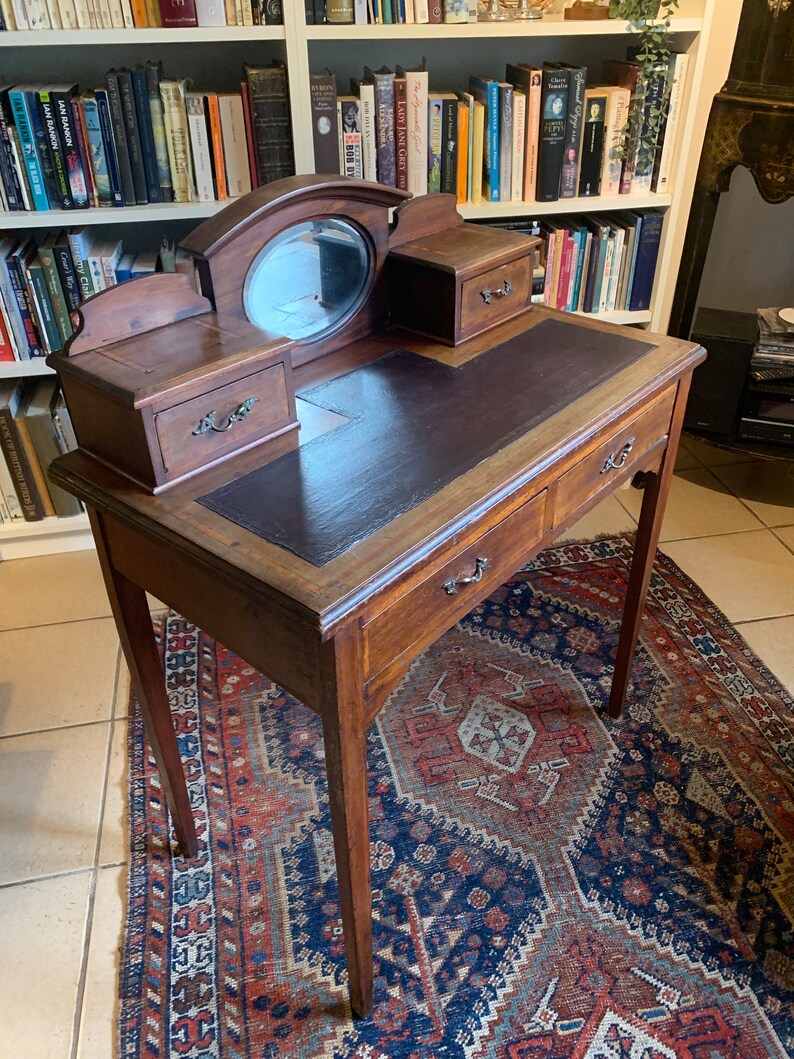 An Inlaid Mahogany Edwardian Writing Table or Desk - Etsy UK