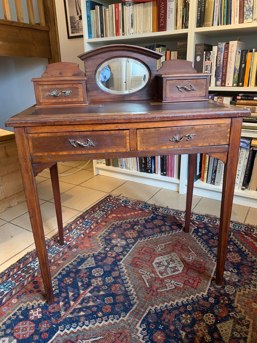 An Inlaid Mahogany Edwardian Writing Table or Desk - Etsy UK