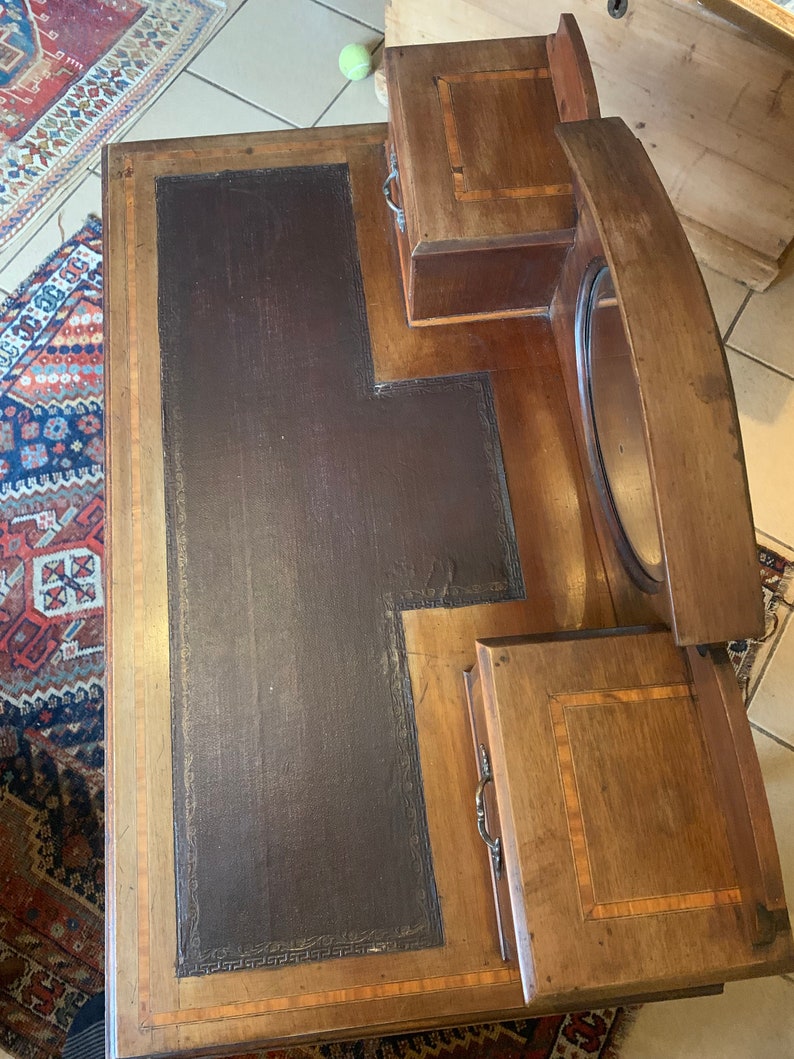 An Inlaid Mahogany Edwardian Writing Table or Desk - Etsy UK