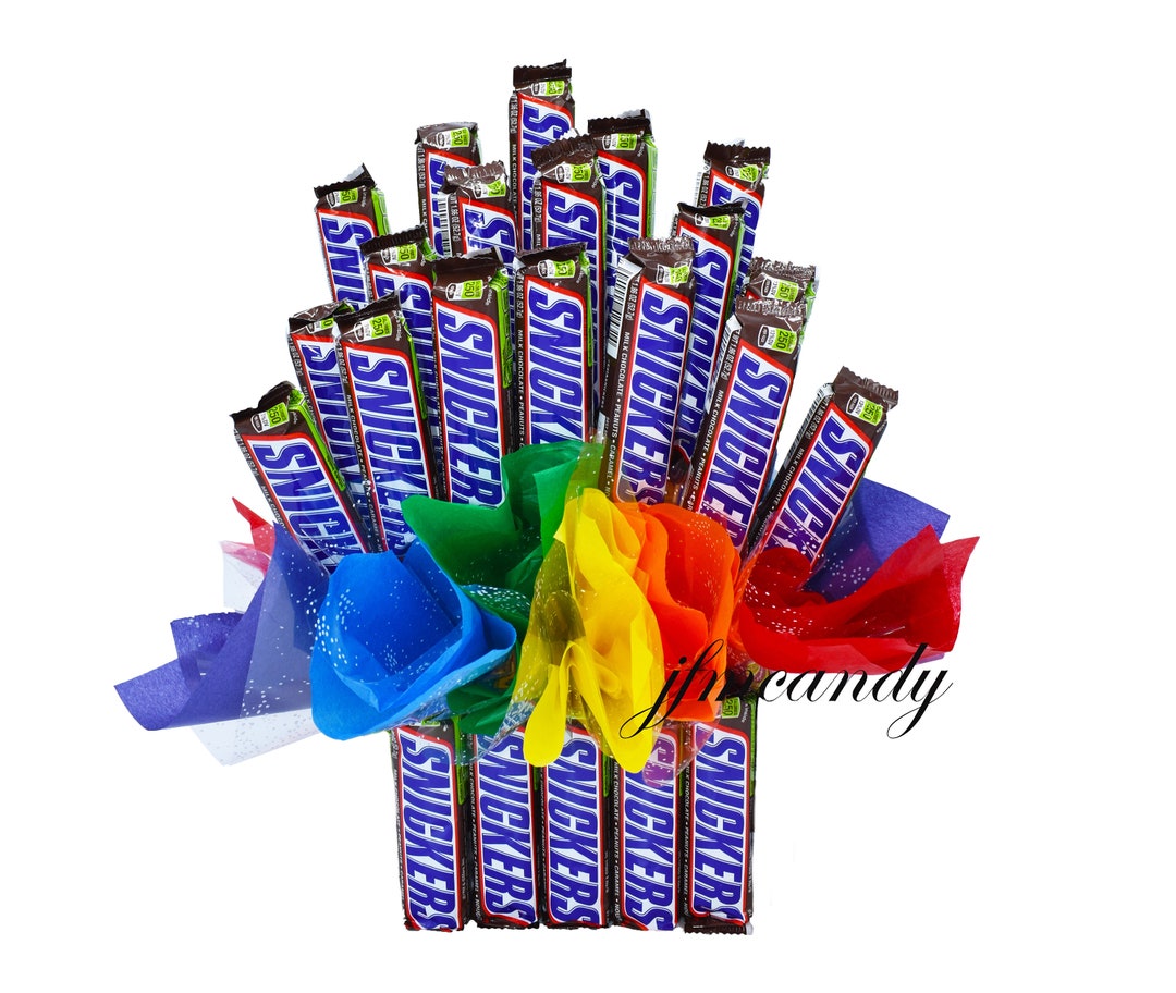 Snickers Candy Bouquet Customized Chocolate Gift Idea Birthday ...
