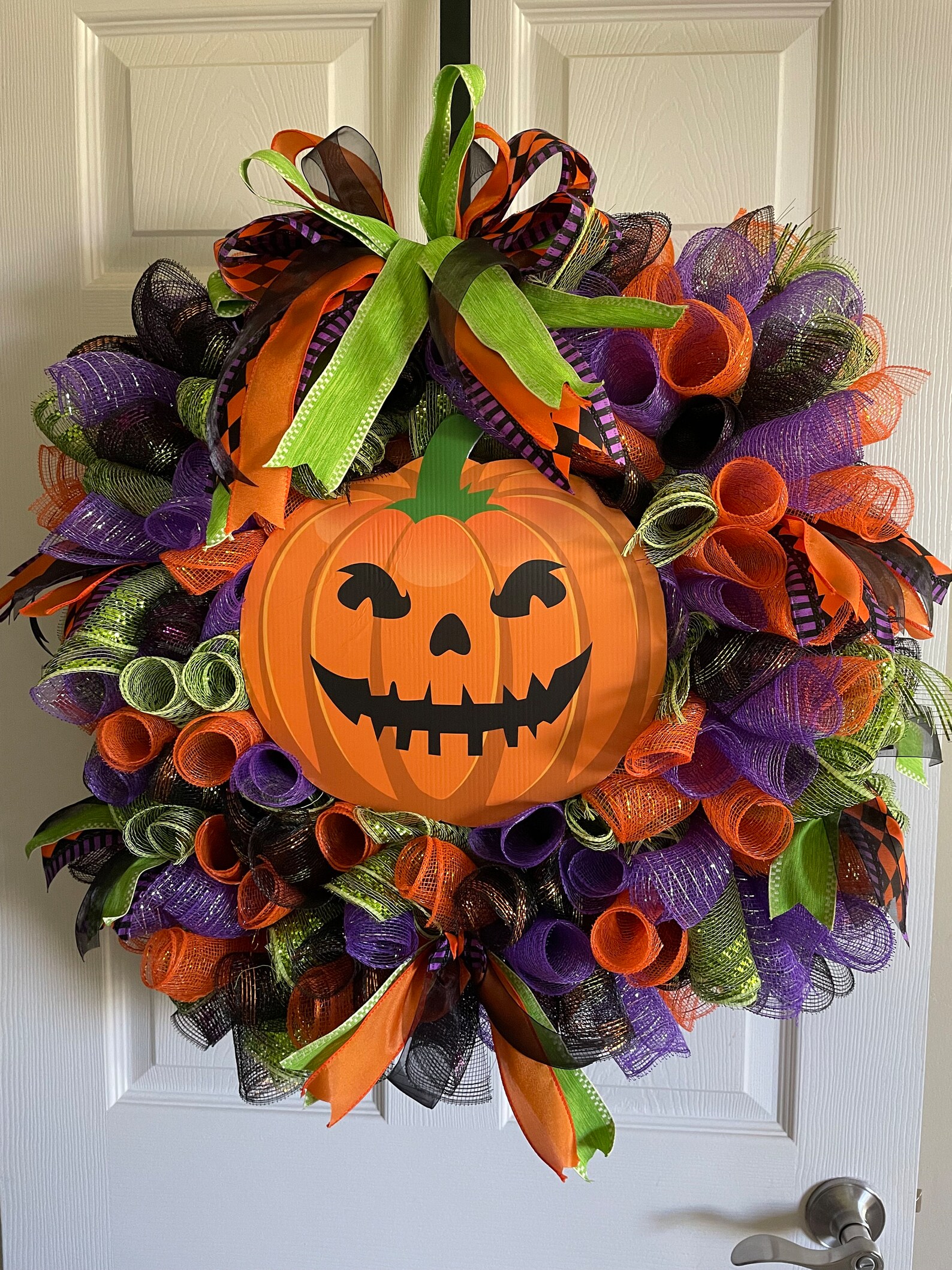 Fall Halloween Wreath Mesh Wreaths Handmade 24 ships - Etsy