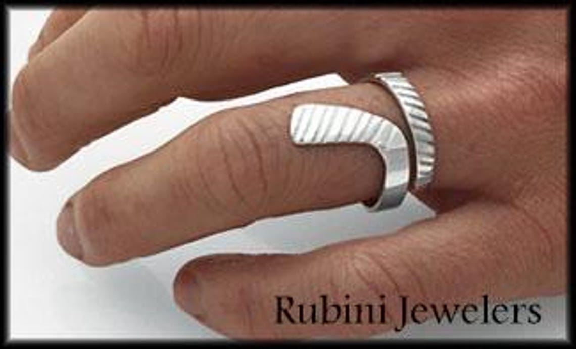 Large Ice Hockey Stick Wrap Ring Sterling Silver by Rubini Jewelers - Etsy