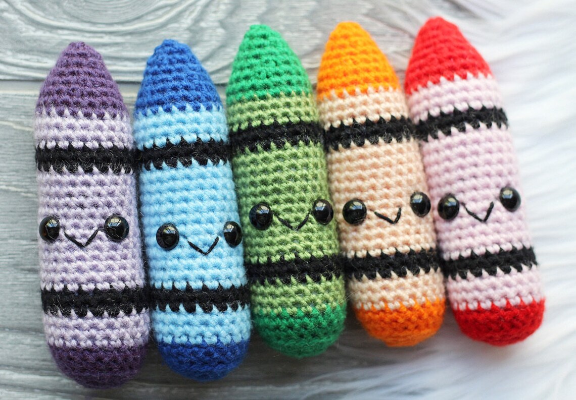 Happy Crayon Crochet Pattern, Amigurumi Crayons, Amigurumi Pattern, Crochet Crayon, Crochet ...