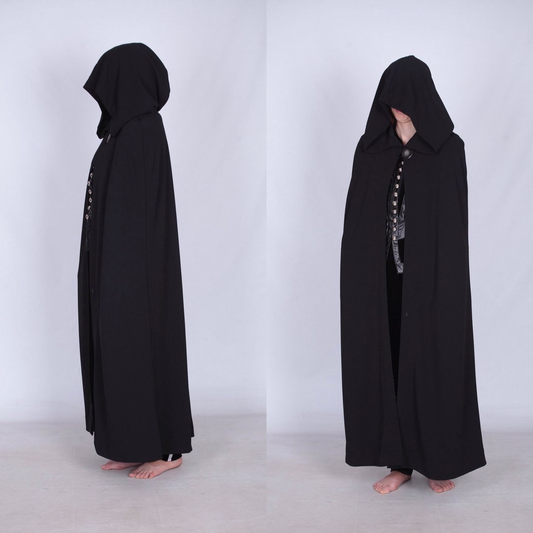 Witcher Yennefer Black Clothing Cape With Hood, Yenefer Cosplay Womens ...
