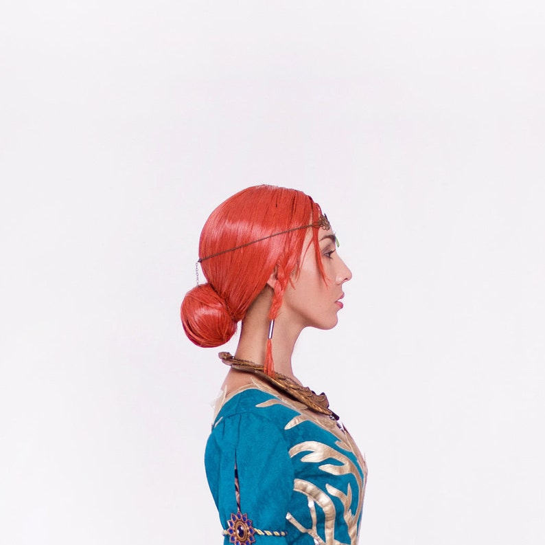 Triss Merigold Cosplay Green Dress Costume Diadem Witcher - Etsy