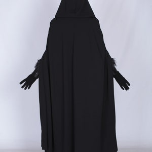 Witcher Yennefer Black Clothing Cape With Hood, Yenefer Cosplay Womens ...