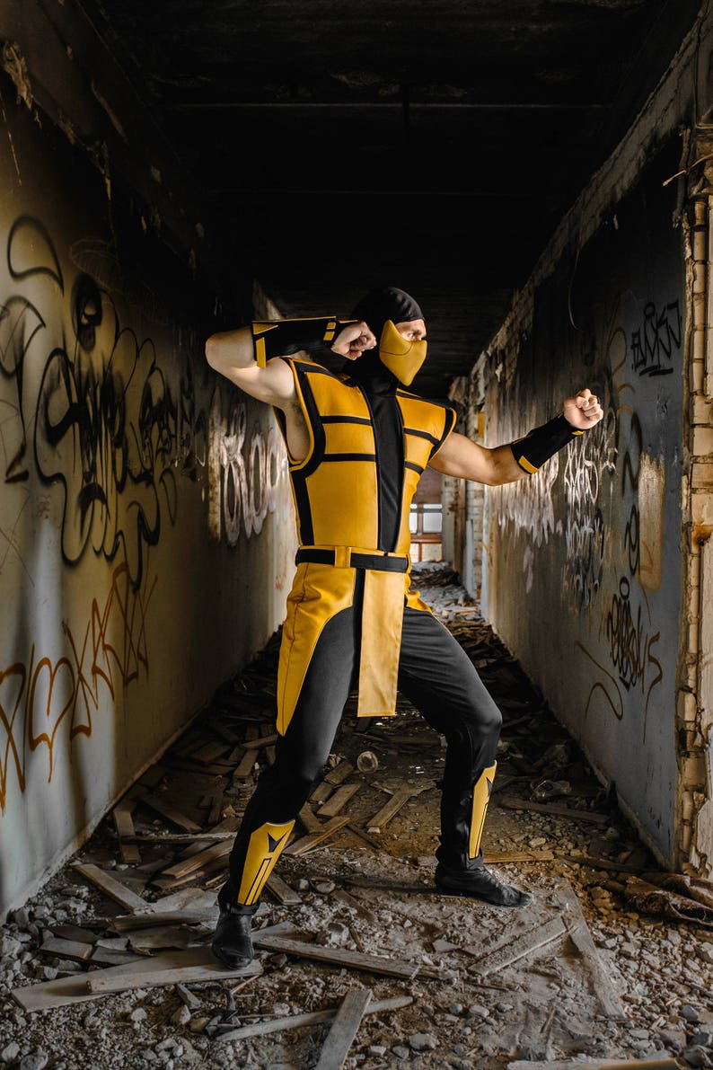 Scorpion Mortal Kombat Cosplay Costume From Mk 3 Ultimate Etsy