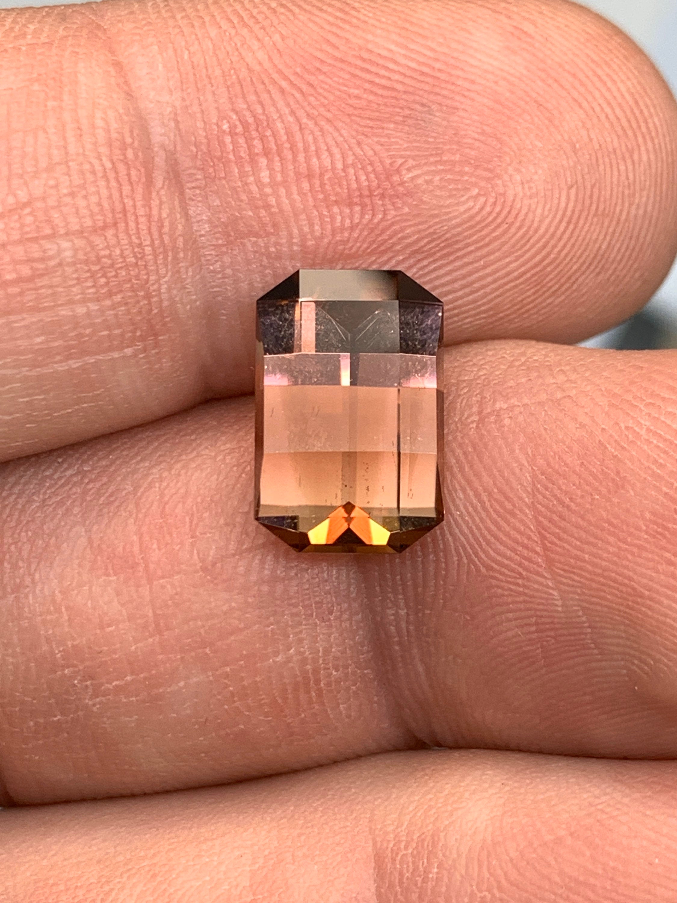 Pixelated design, pink Tourmaline. 3.74ct precision cut, Ofiki origin ...
