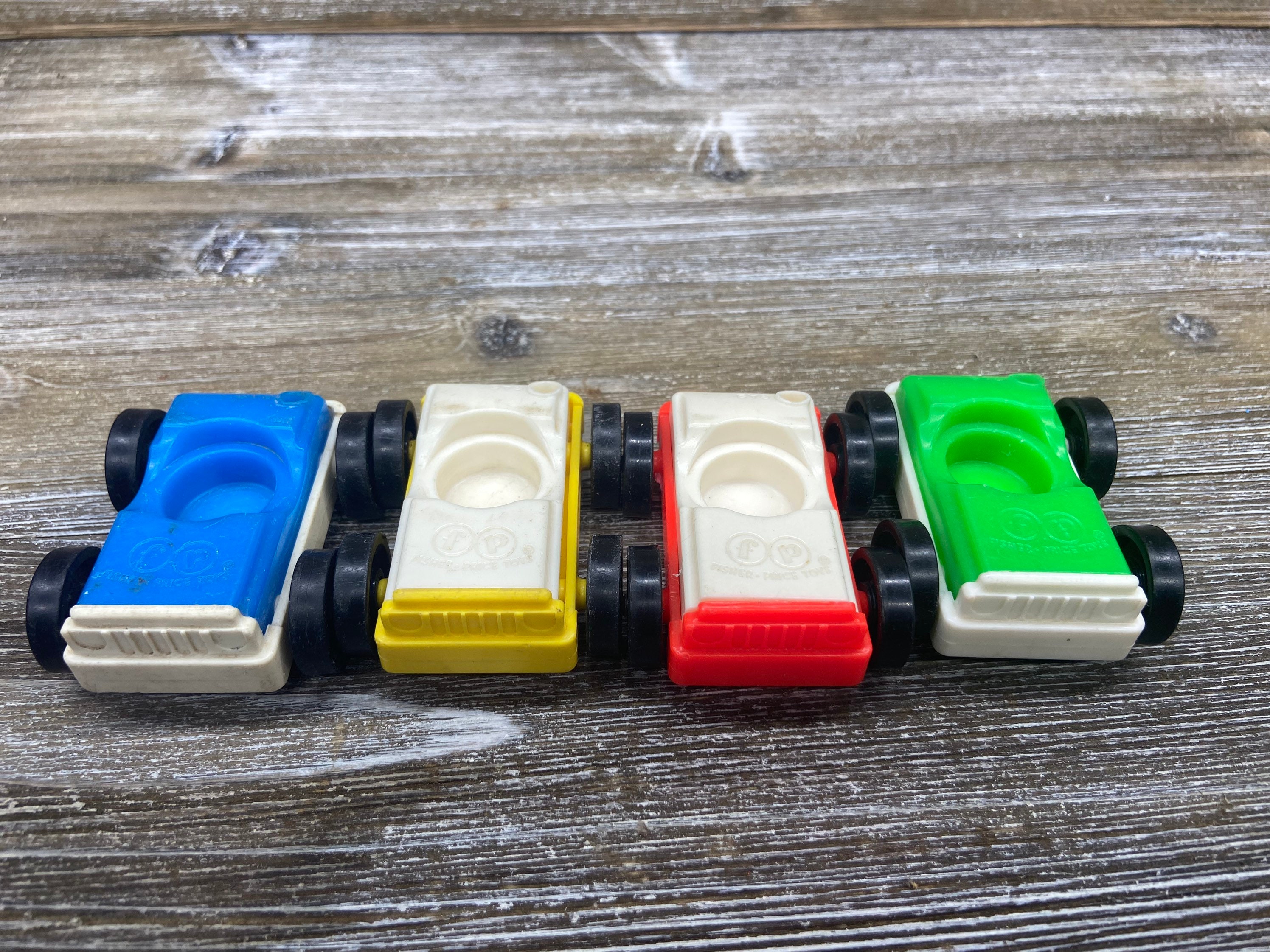 Fisher Price Vehicle Set, Four Vintage Little People Cars in White ...