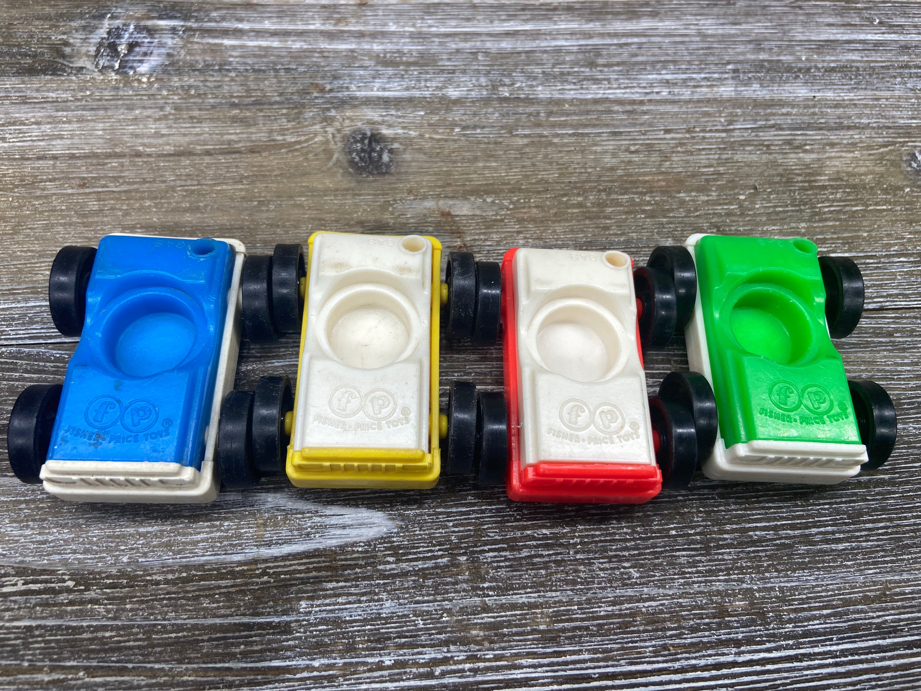 Fisher Price Vehicle Set, Four Vintage Little People Cars in White ...