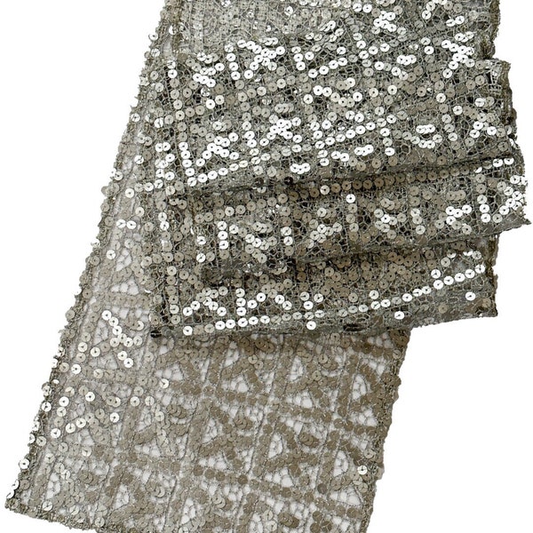 Silver Sequin Runner - Etsy