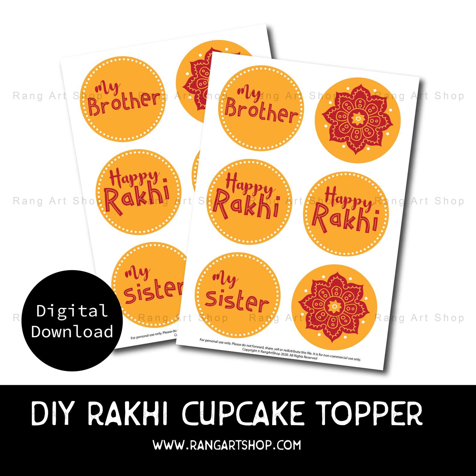 Rakhi Cupcake Topper - Fai da te Raksha Bandhan stampabile - Attività ...