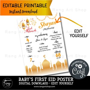 Custom My First Eid - Baby's First Eid Poster - Baby's First Eid ...