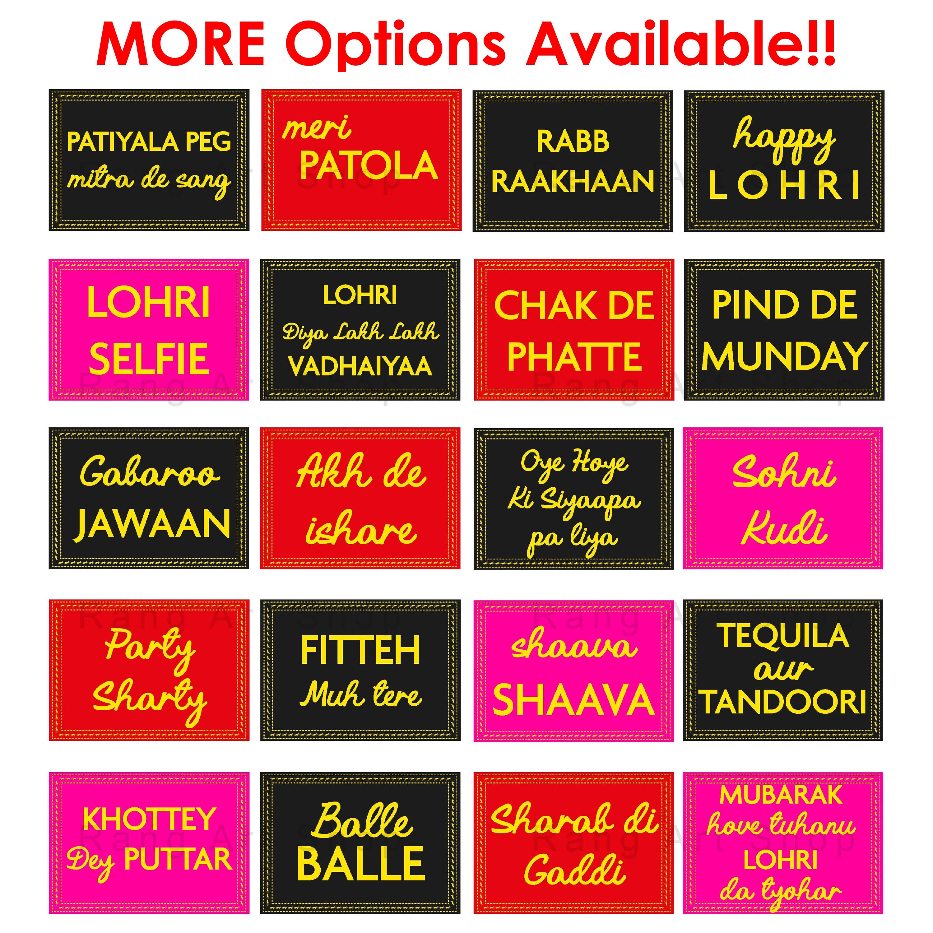 Lohri Photo Booth Props - Bollywood Theme Props -indian Festival ...
