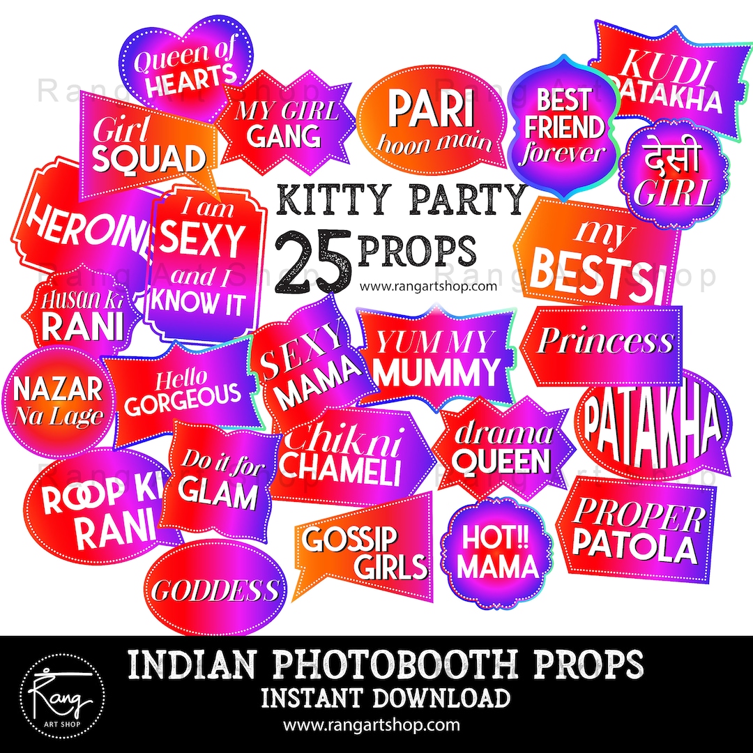 Indian Kitty Party Photobooth Props - Indian Celebrations-punjabi Party ...