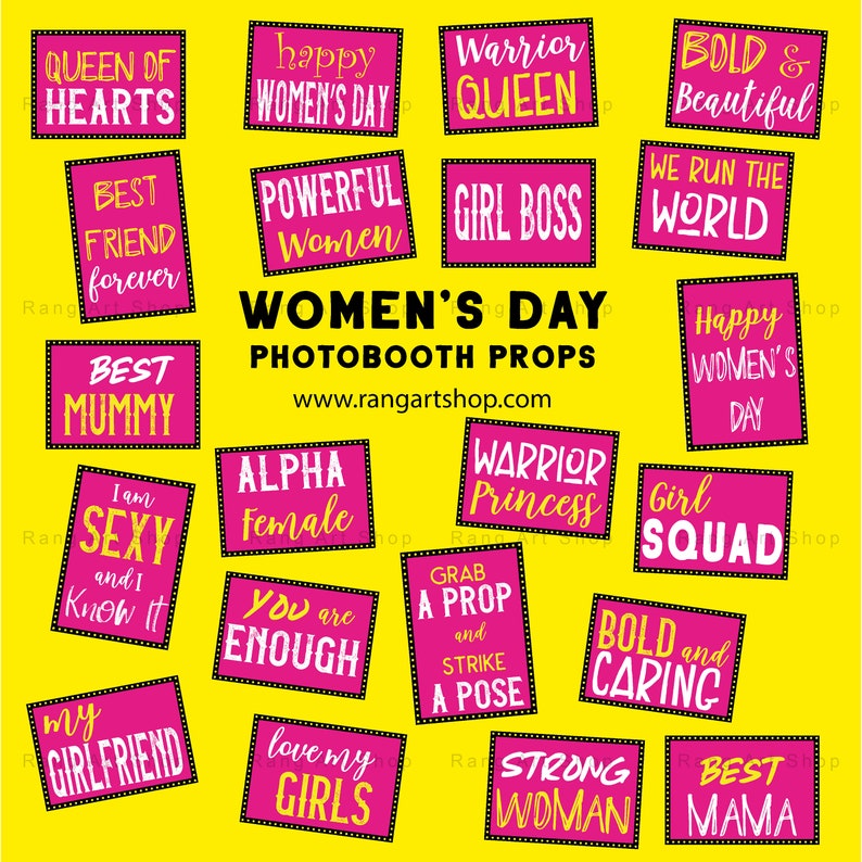 International Women's Day Party Prints - Women's Day Photobooth Props ...