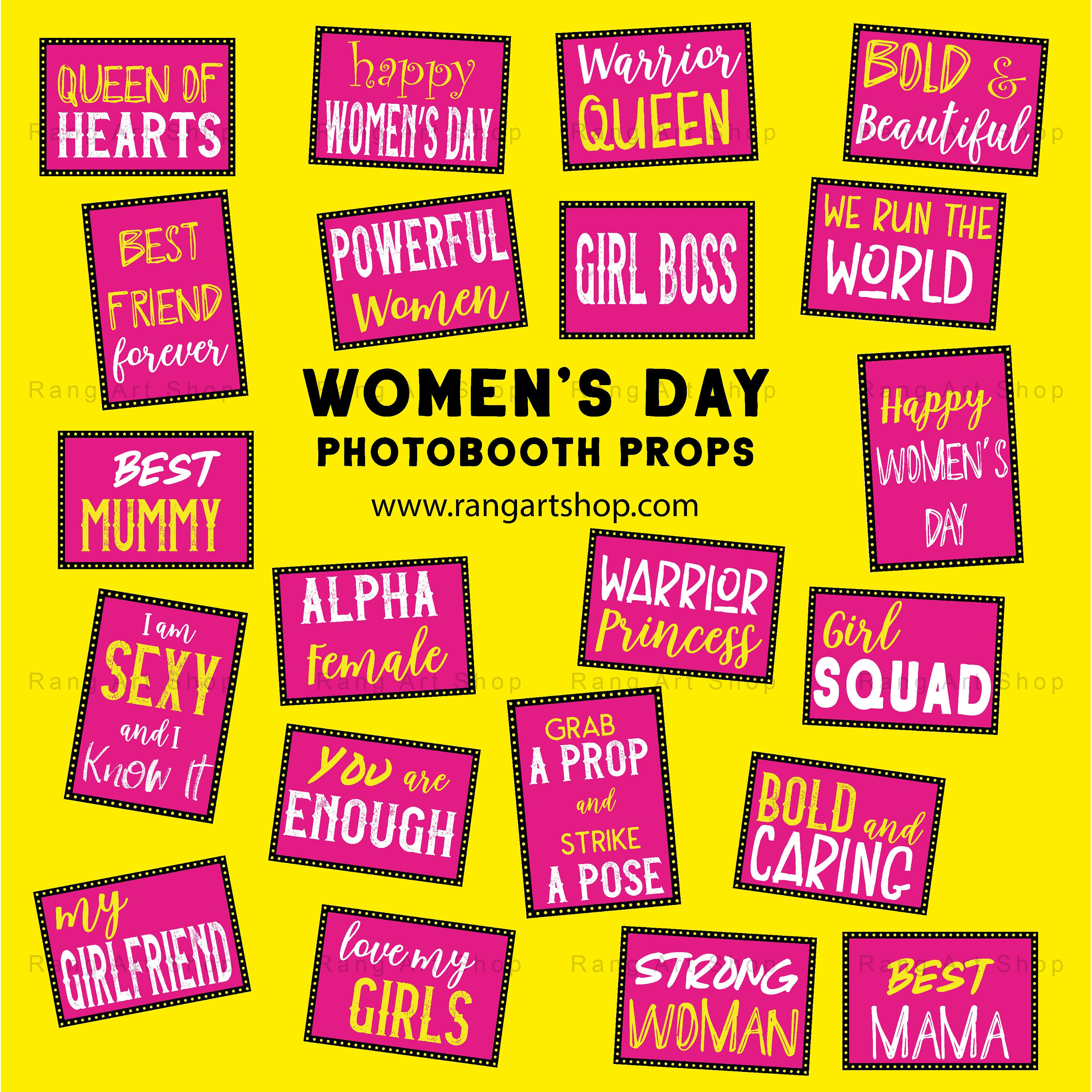 International Women's Day Party Prints - Women's Day Photobooth Props ...