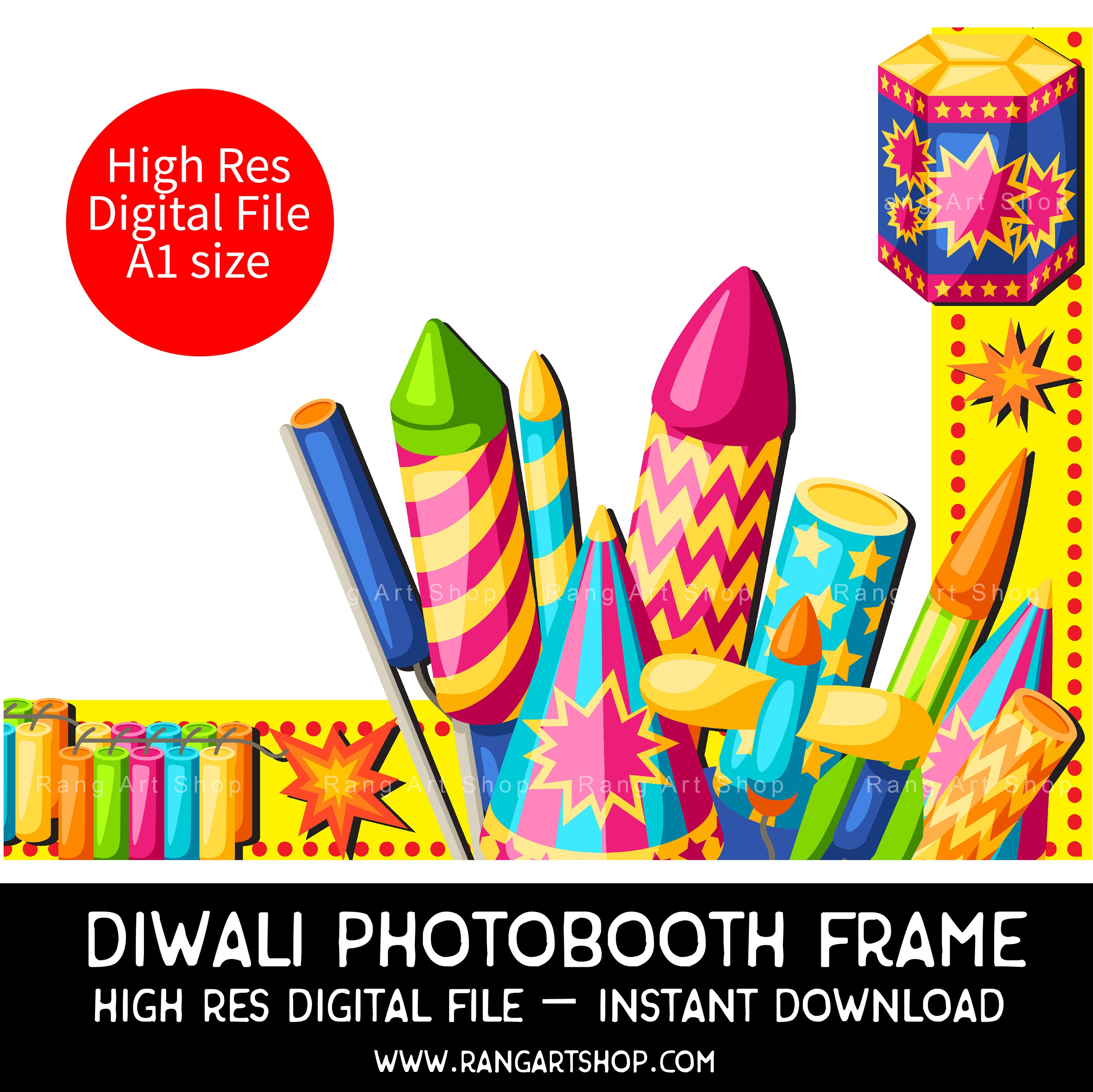 Happy Diwali Party Photobooth Frame Indian Printed Custom Selfie Frame ...