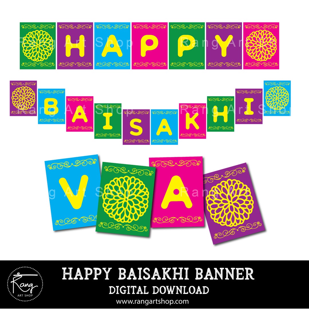 Happy Vaisakhi or Baisakhi Banner Punjabi Party Decoration - Indian ...