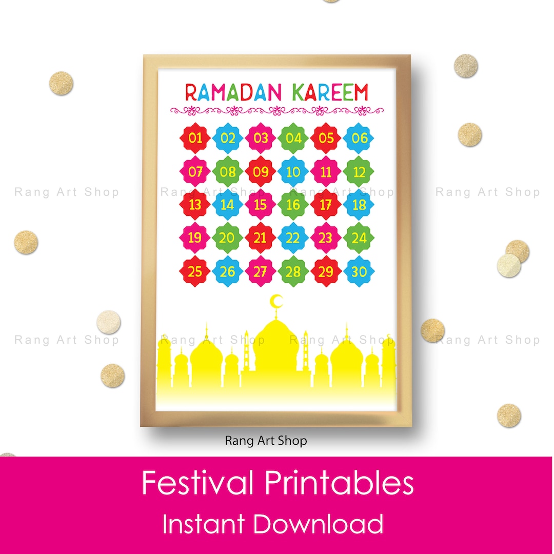 Ramadan Calendar Countdown - Muslim Islamic Festival Decor - Ramadan ...