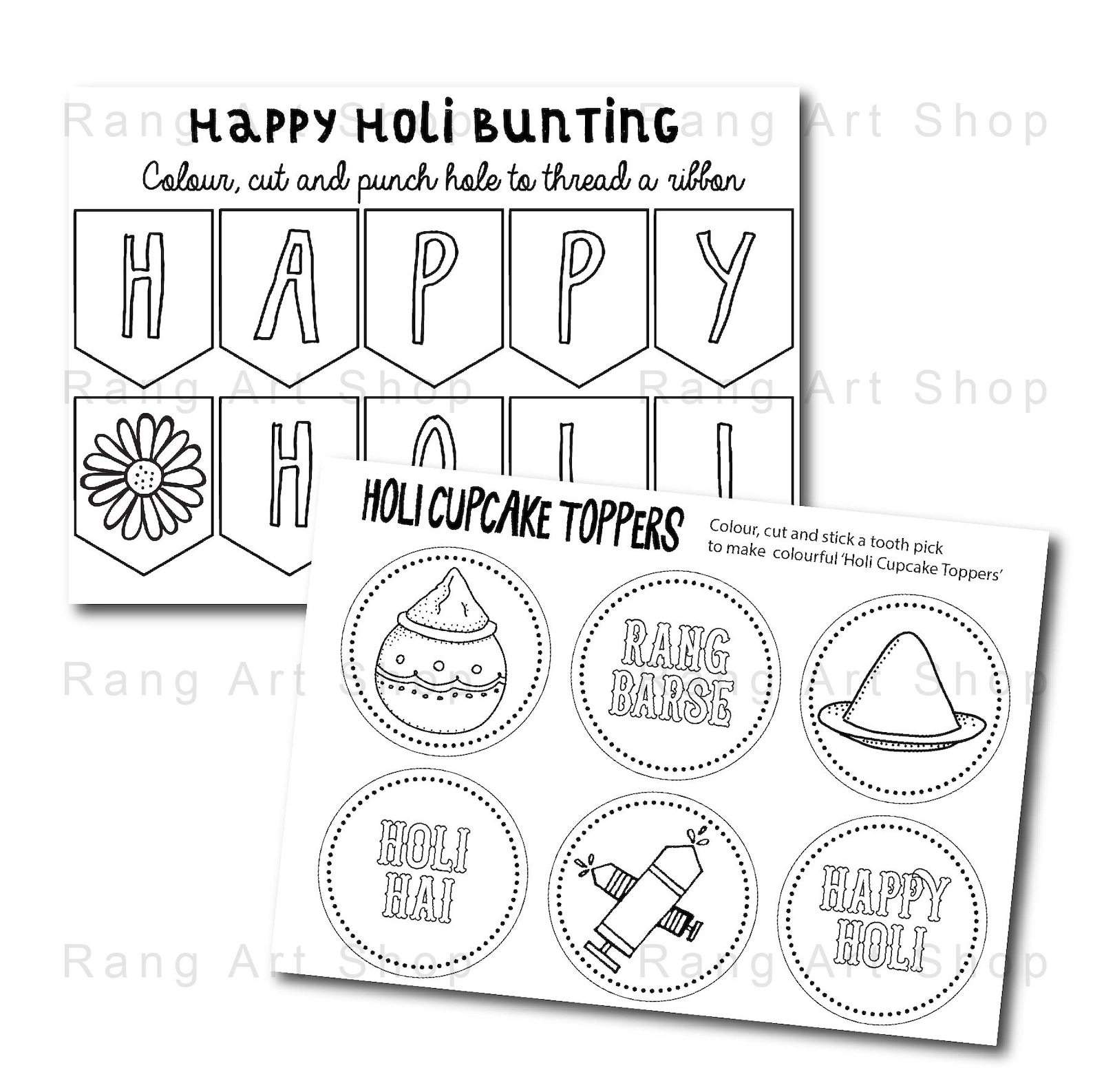 Holi Activity Pages - Colouring Activity Page - Printable Holi Favour ...