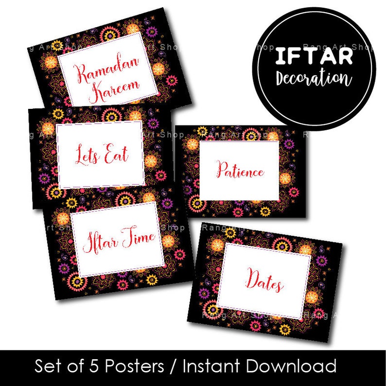 Iftar Time Printables Ramadan Mubarak Decoration Iftar Party Decor ...
