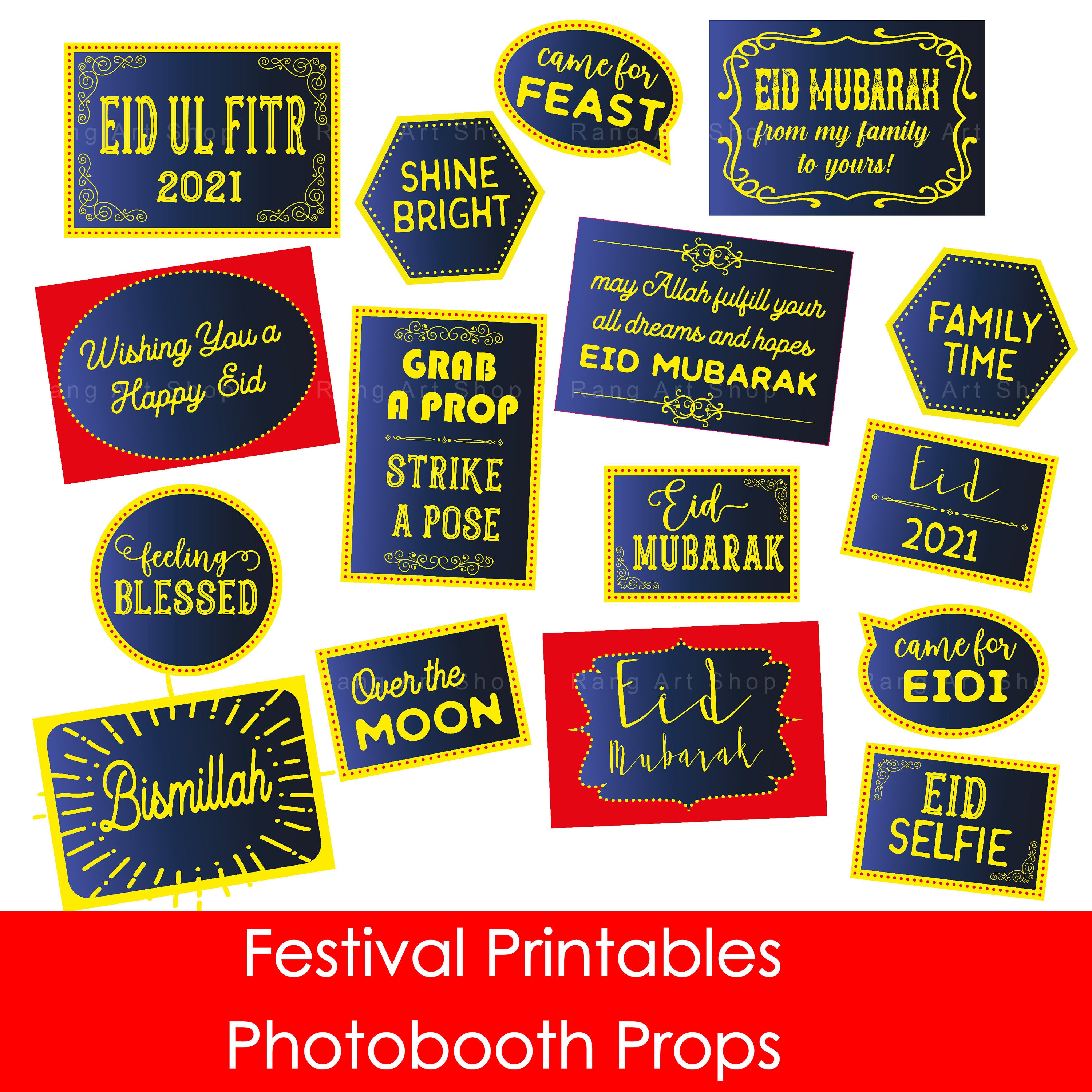Eid Photo Booth Props - Eid Party Decoration - Muslim Islamic Festival ...