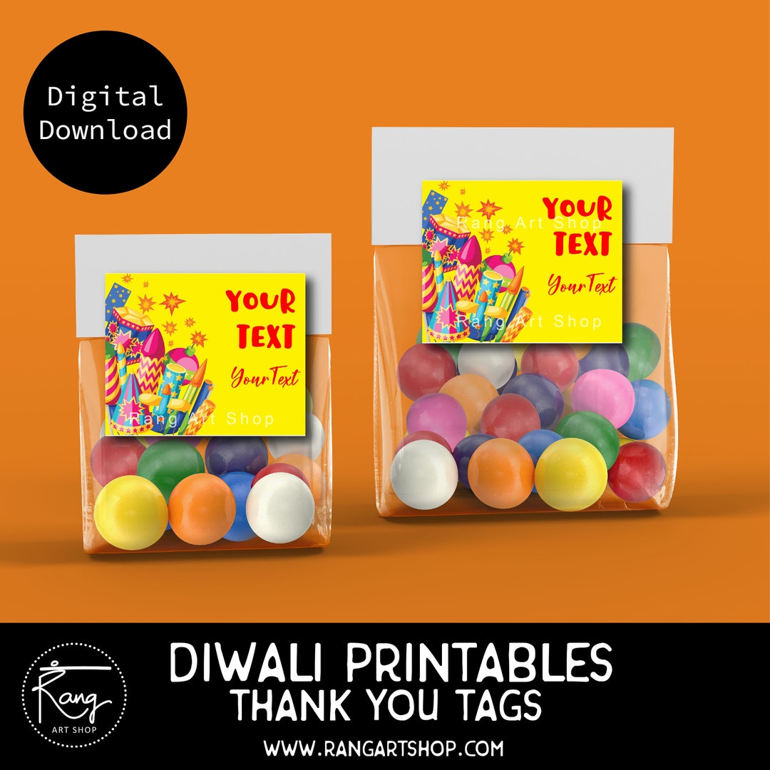 Diwali Thank You Tags - Diwali Tent Card - Diwali Favour Cards, Diwali ...