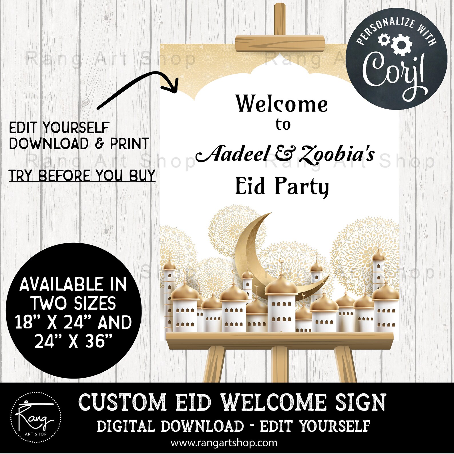 Custom Eid Welcome Sign / Poster - Eid Mubarak Board - Eid Party Entry ...