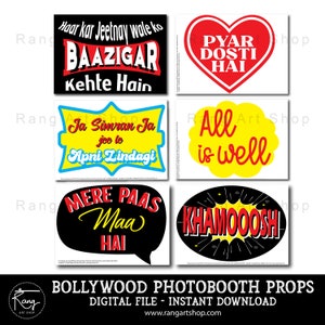 Bollywood Film Dialogue Photo Booth Props - 15 Props- Indian ...