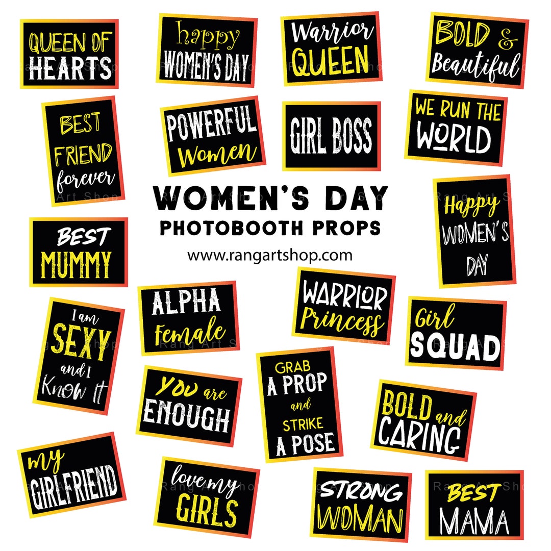 International Women's Day Party Prints - Women's Day Photobooth Props ...