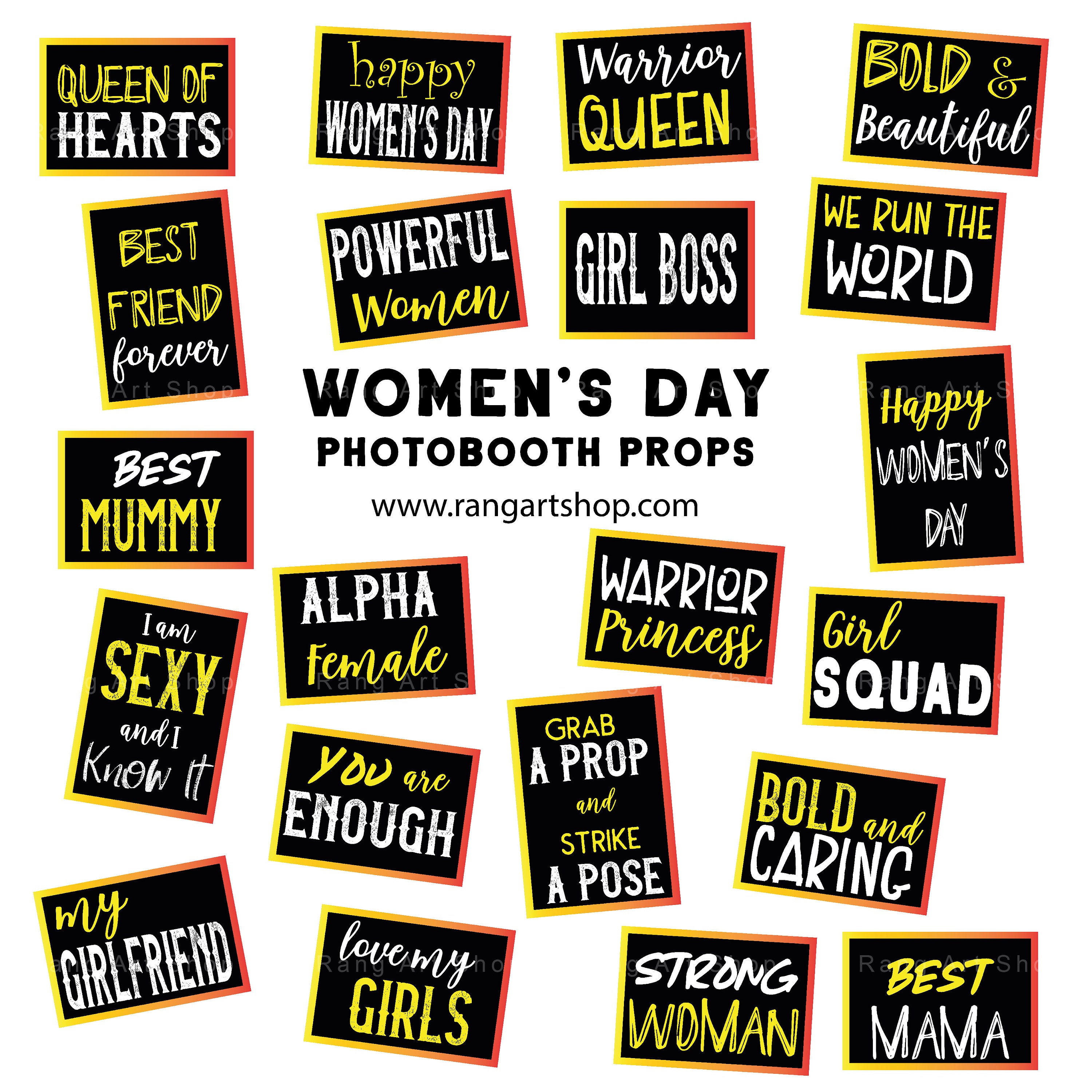 International Women's Day Party Prints - Women's Day Photobooth Props ...