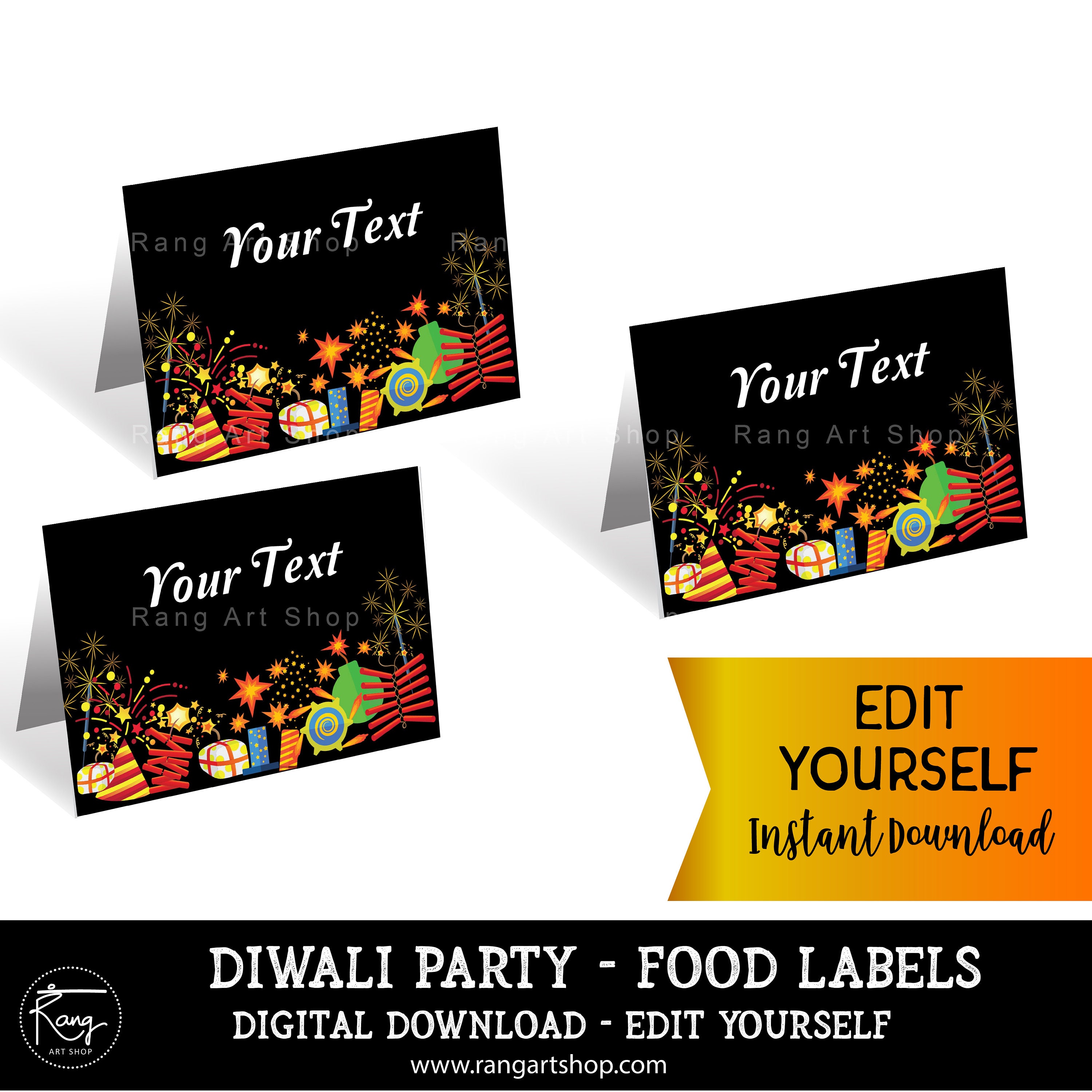 Diwali Editable Food Labels - Diwali Tent Card - Diwali Party Buffet ...