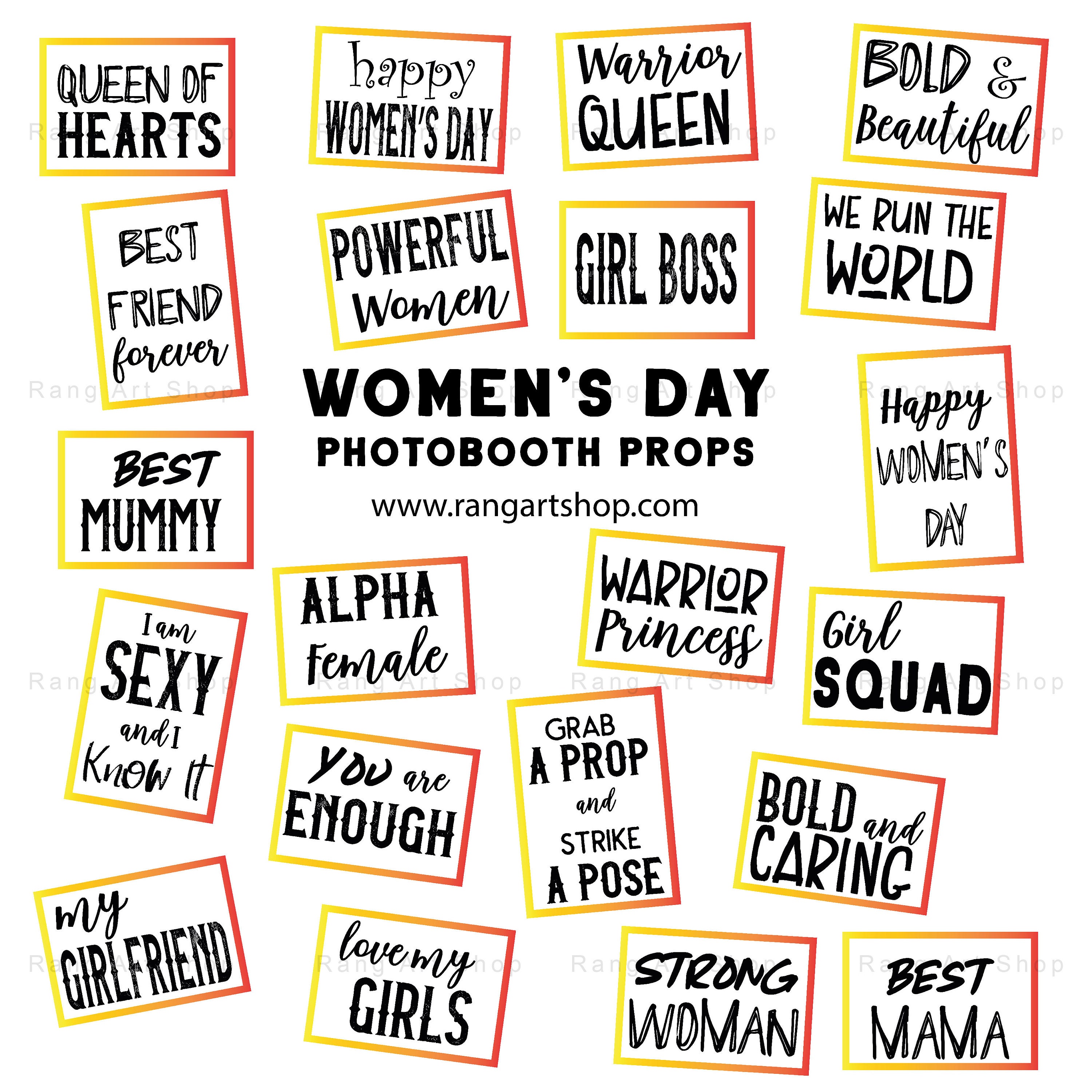 International Women's Day Party Prints - Women's Day Photobooth Props ...