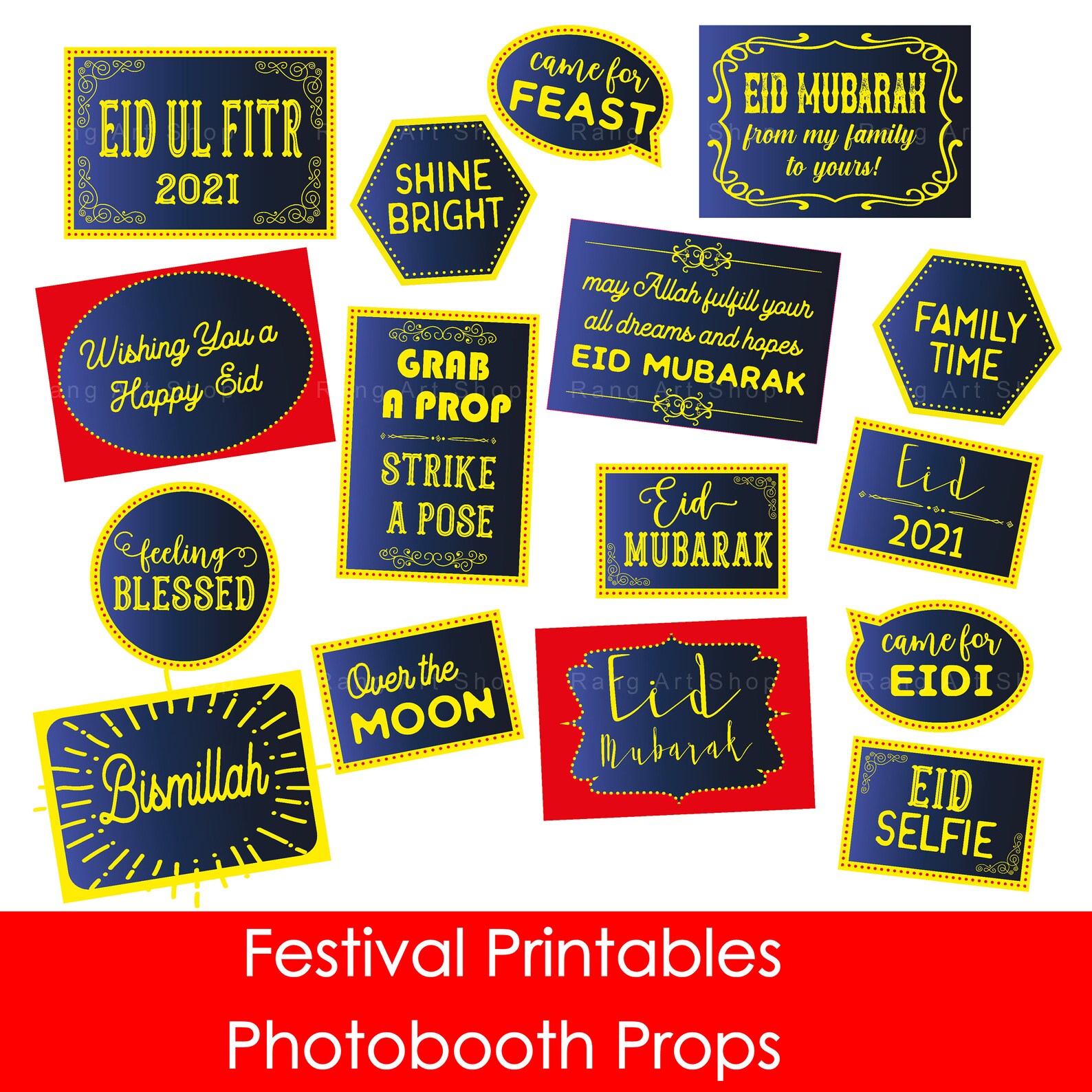 Eid Photo Booth Props Eid Party Muslim Islamic Festival Decor Eid Party ...