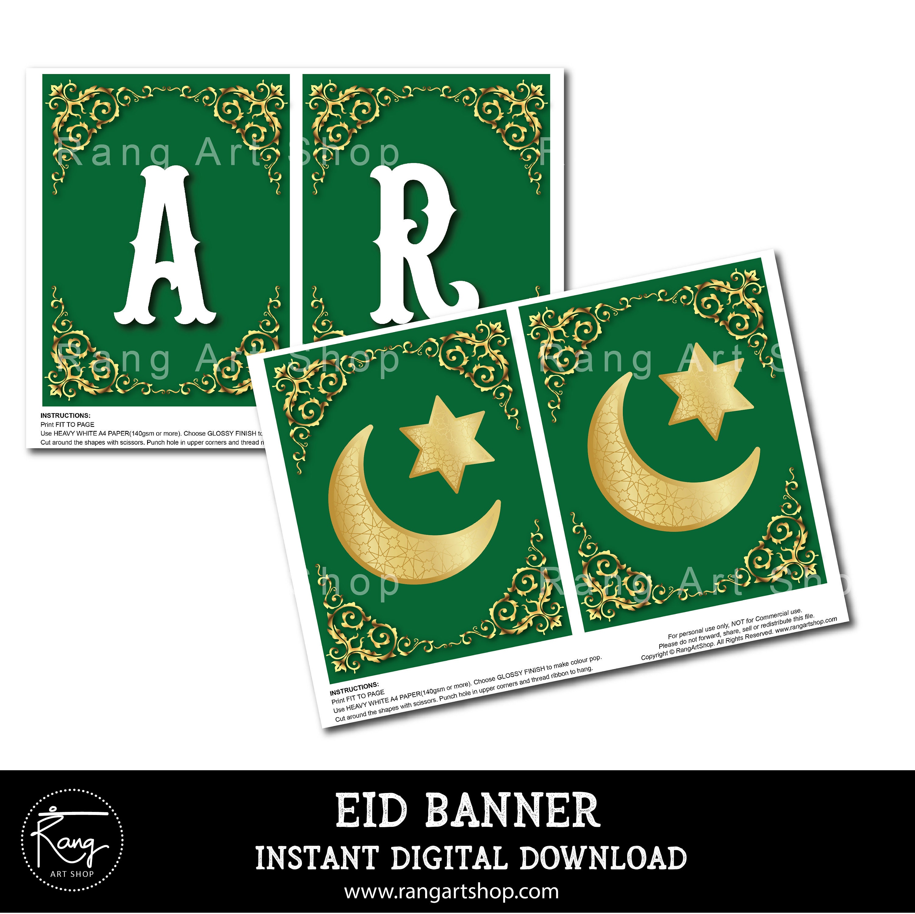 Eid Mubarak Banner Eid Party Decoration Muslim Islamic Ramadan & Eid ...