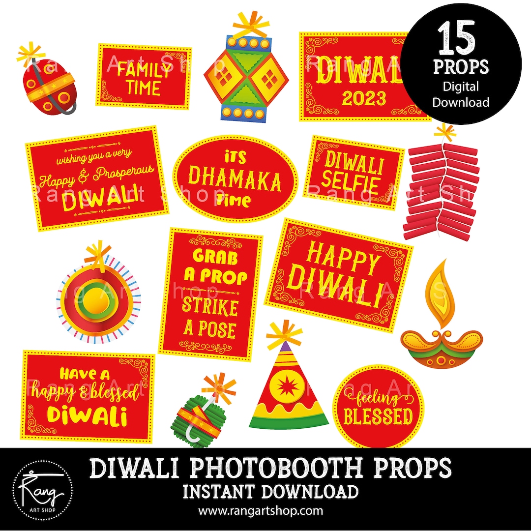 Diwali Photo Booth Prop 15 Photobooth Props Printable Indian Themed ...