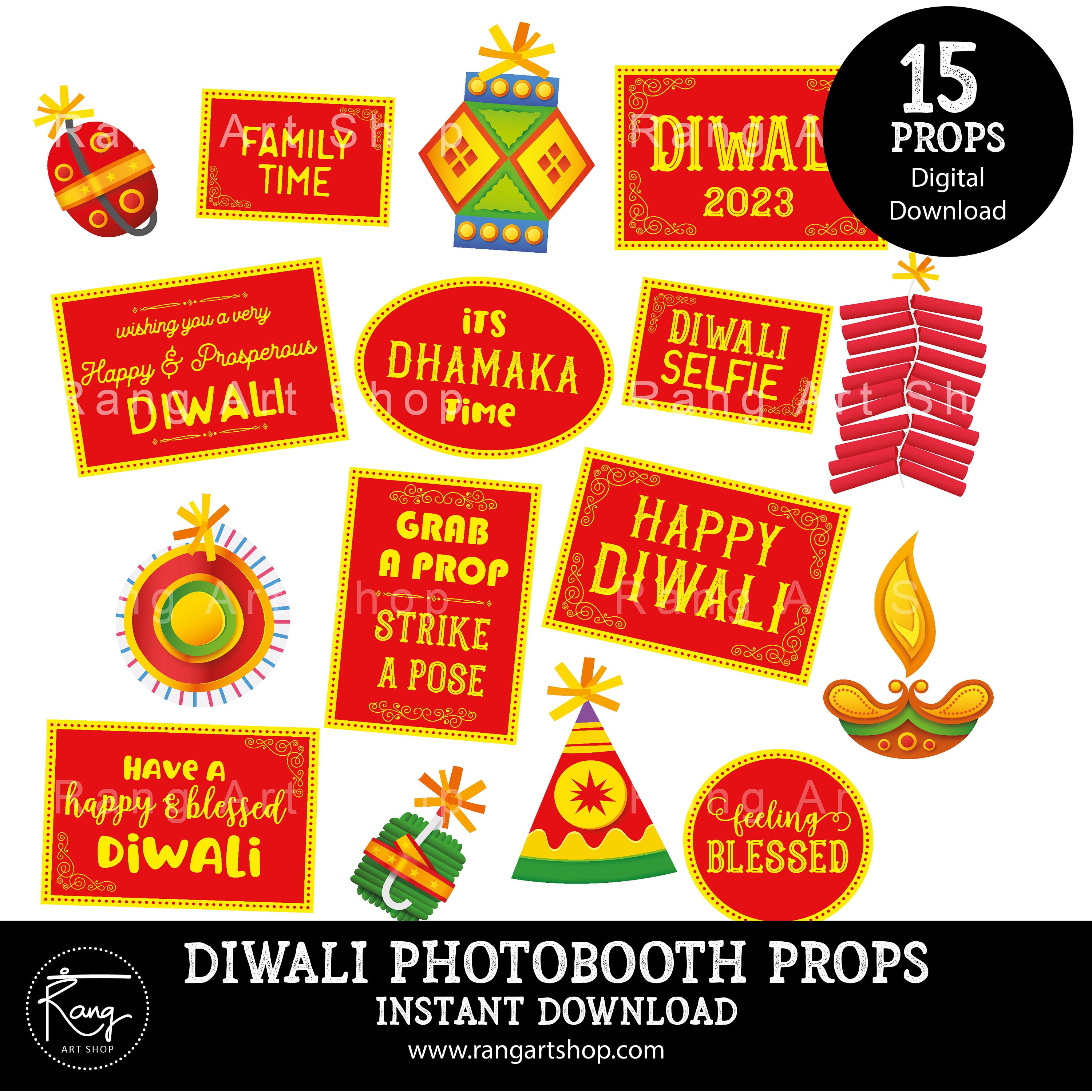 Diwali Photo Booth Prop 15 Photobooth Props Printable Indian Themed ...