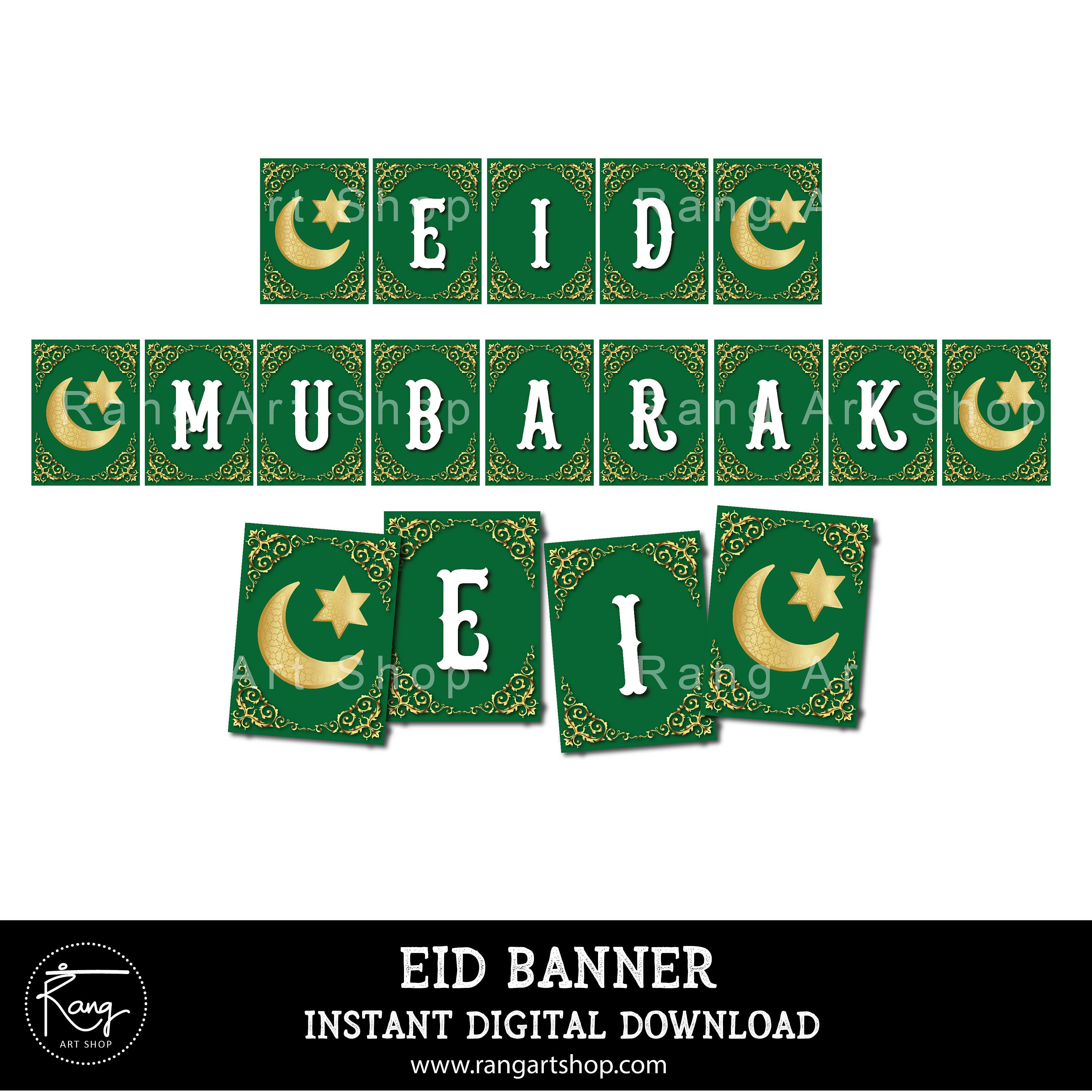 Eid Mubarak Banner Eid Party Decoration Muslim Islamic Ramadan & Eid ...