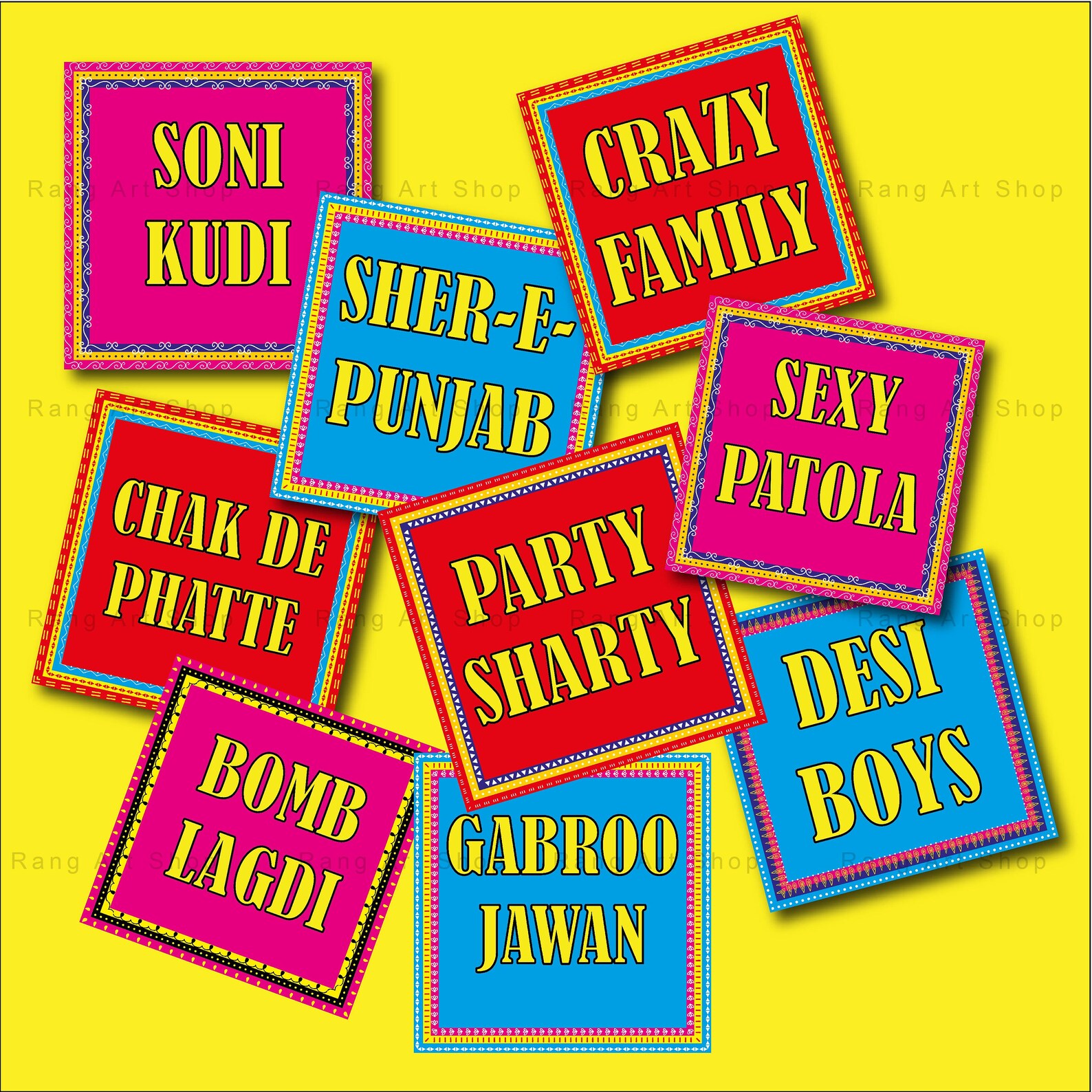 Punjabi Slang Photobooth Props -punjabi Party - Bollywood Party ...