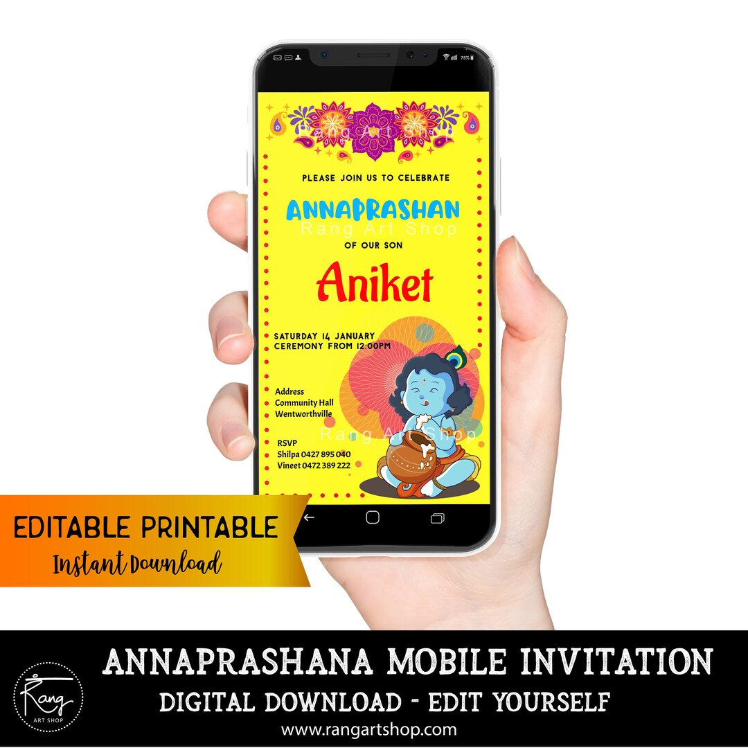 Annaprasan Invite Shuba Annaprasan Invitation First Rice Eating ...