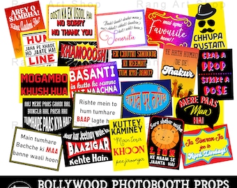 Bollywood Film Dialogue Photo Booth Props - 15 Props- Indian ...