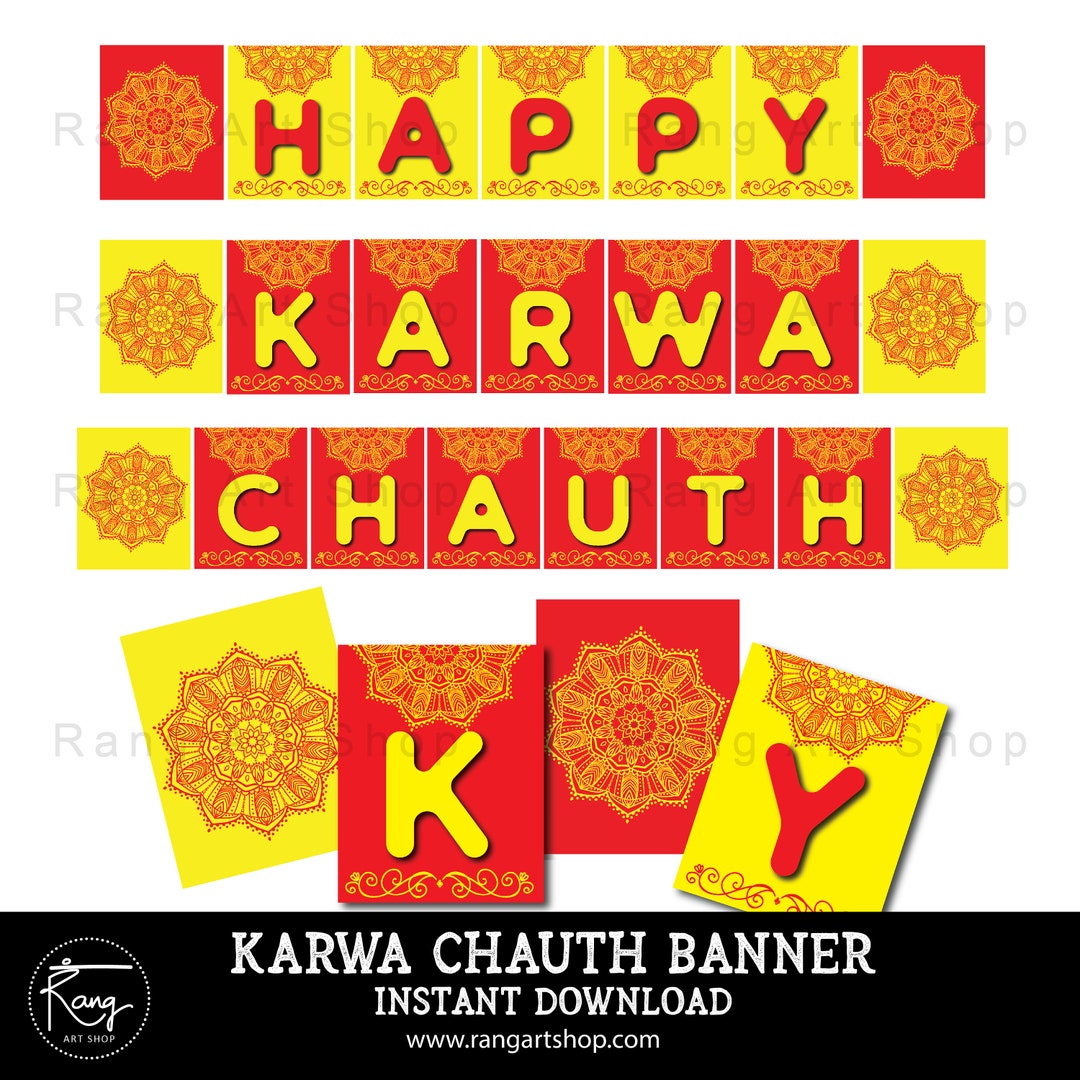 Karwa Chauth Banner Karwachauth Pooja Decoration Indian Celebrations ...