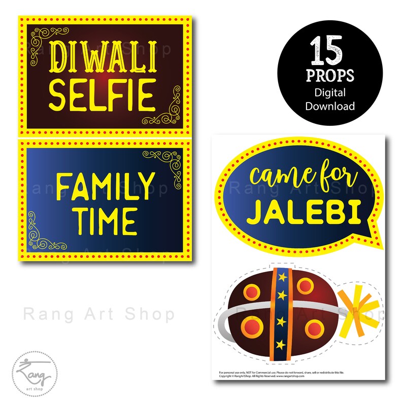 Diwali Photo Booth Prop - 15 Photobooth Props Printable - Indian Themed ...