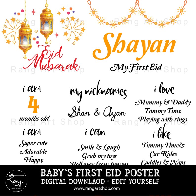 Custom My First Eid - Baby's First Eid Poster - Baby's First Eid ...