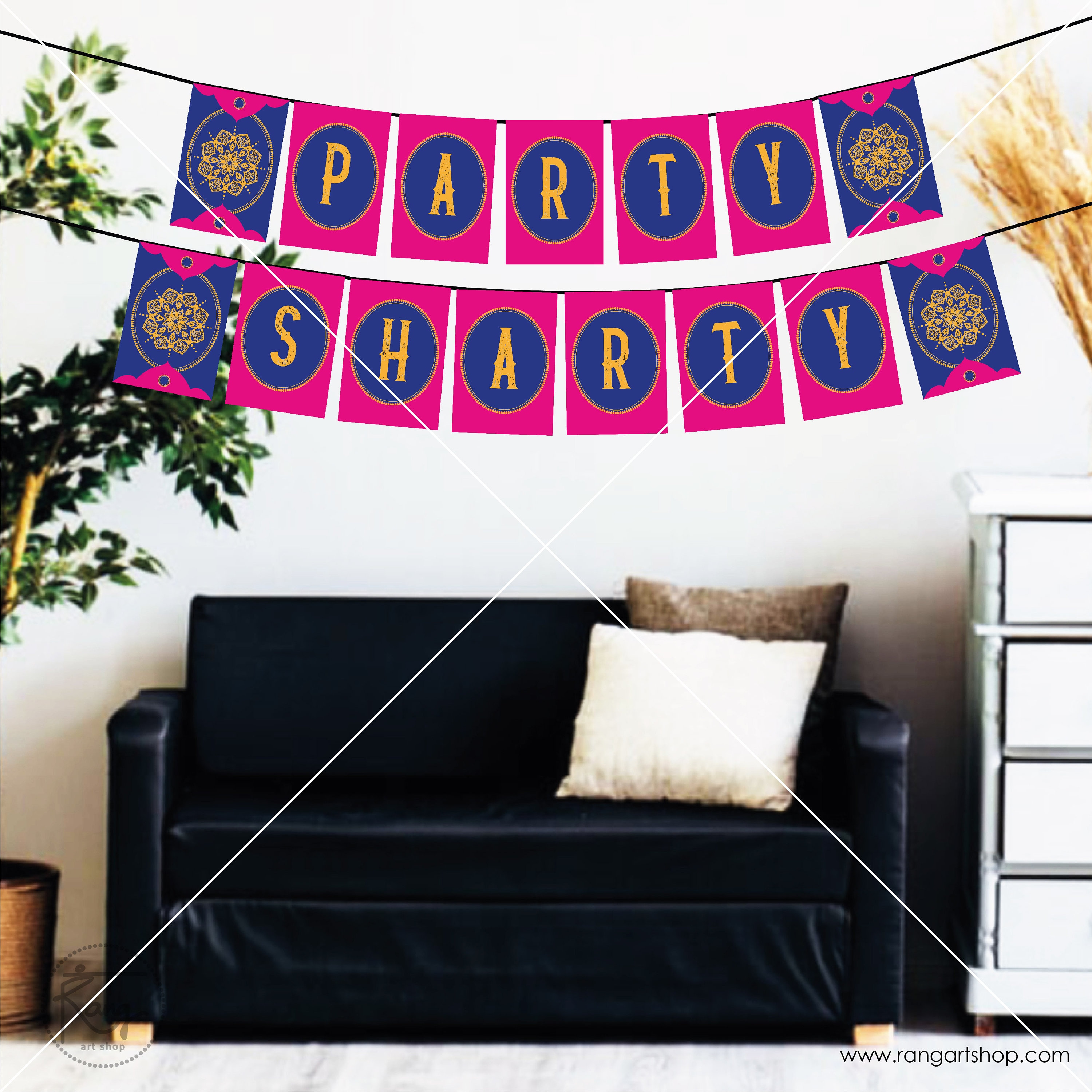 Bollywood Party Banner Pink Indian Party Desi Colourful Bunting ...