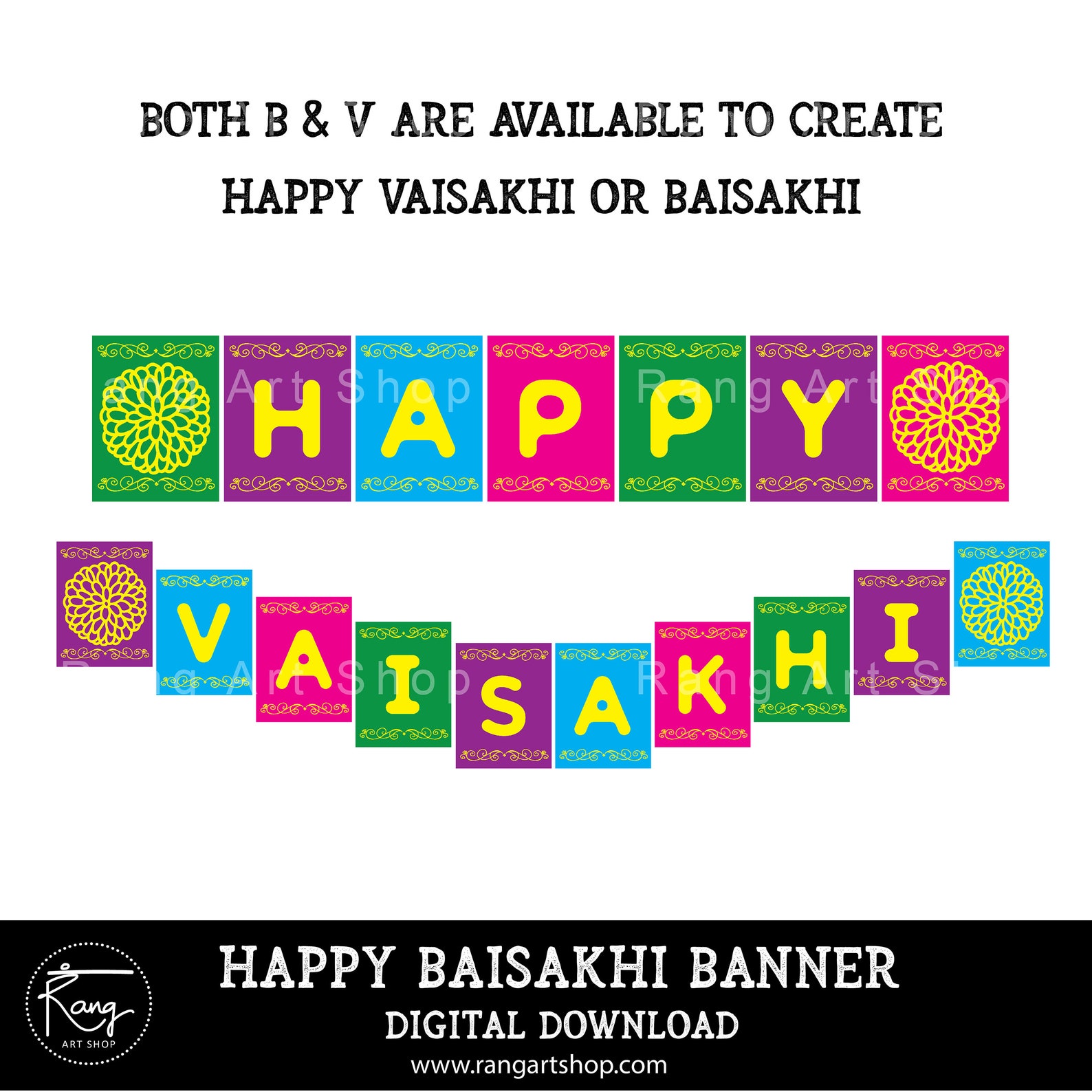 Happy Vaisakhi or Baisakhi Banner Punjabi Party Decoration - Indian ...