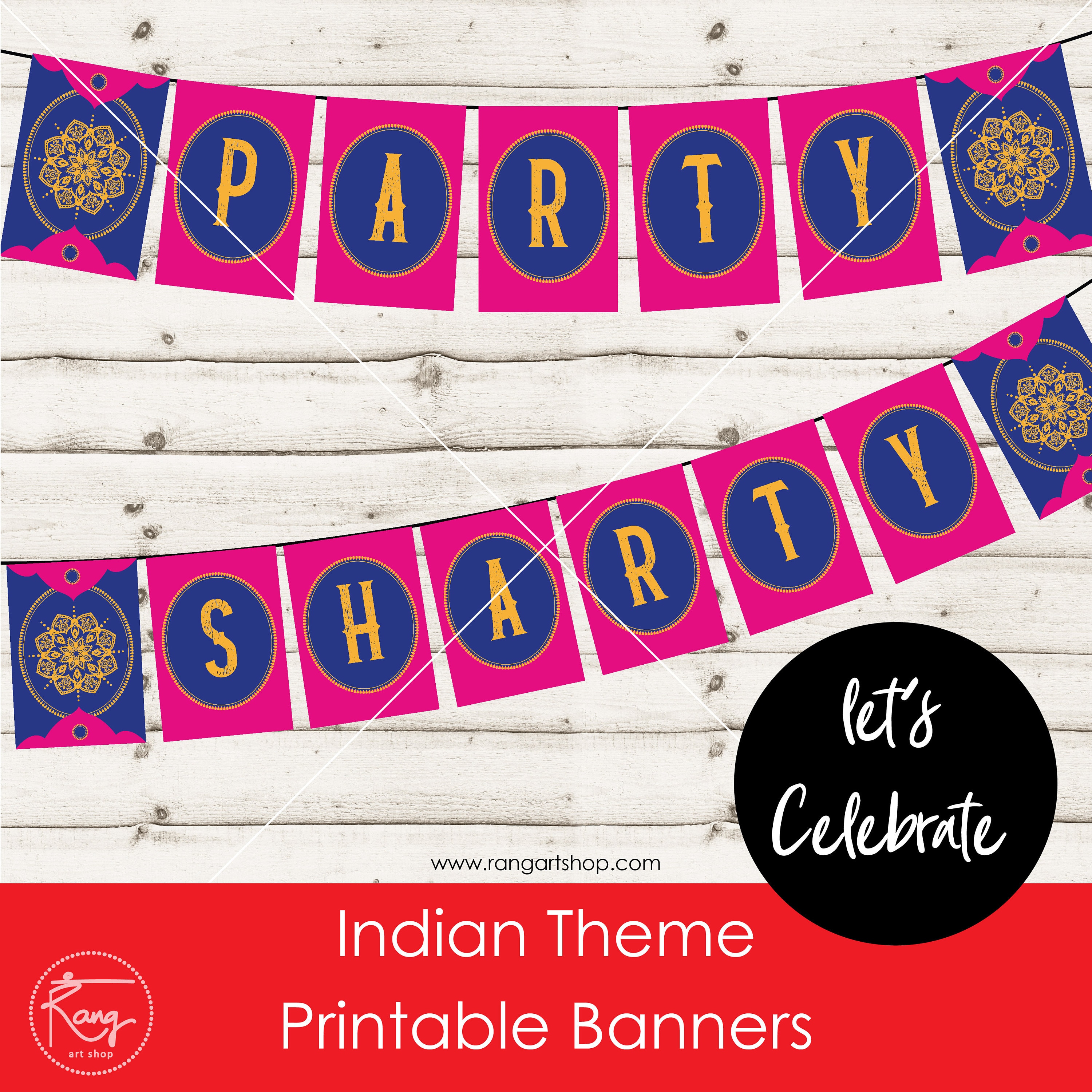 Bollywood Party Banner Pink Indian Party Desi Colourful Bunting ...